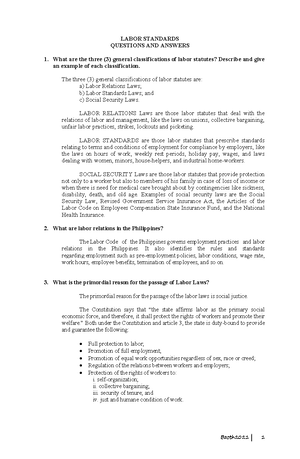 Labor Relations Questions and Answers - LABOR RELATIONS QUESTIONS AND ...