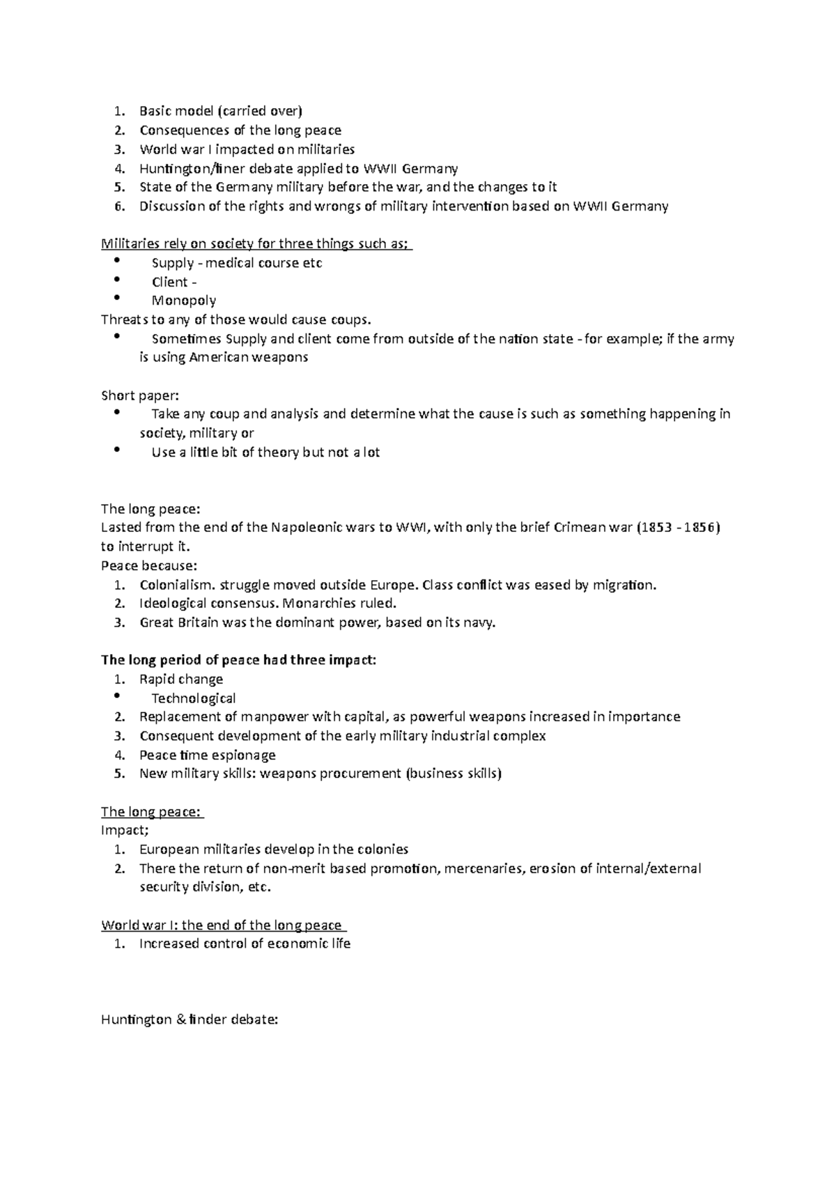 POLS314 L4 - lecture 4 - Basic model (carried over) Consequences of the ...