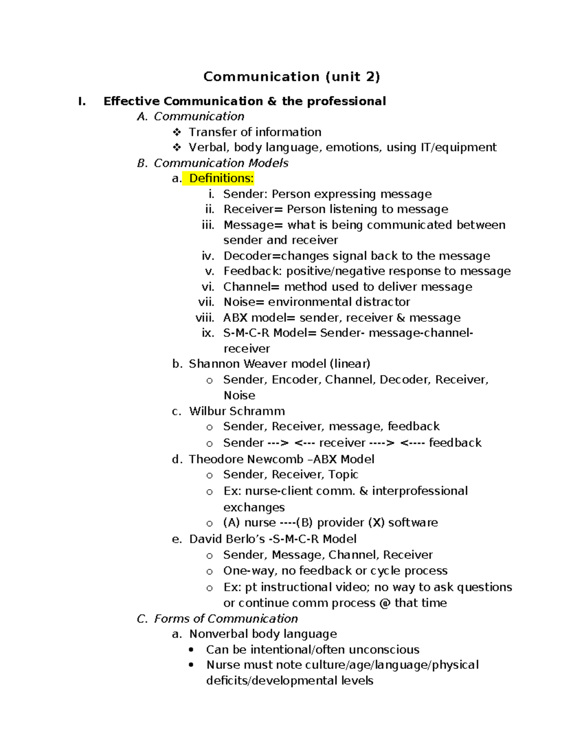 Communication-module - Communication (unit 2) I. Effective ...
