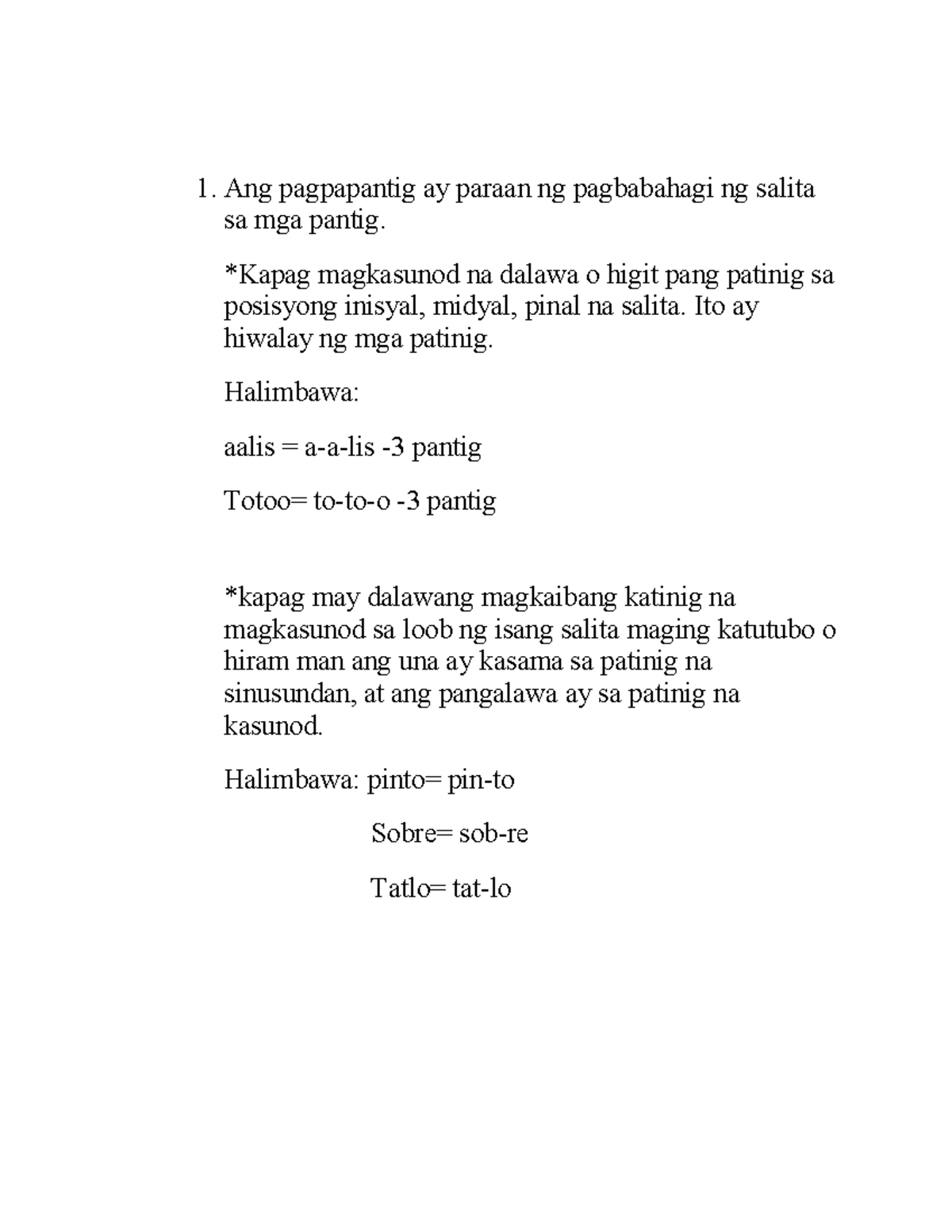 Filipino- Activity - Grade 2 - Ang pagpapantig ay paraan ng pagbabahagi ...