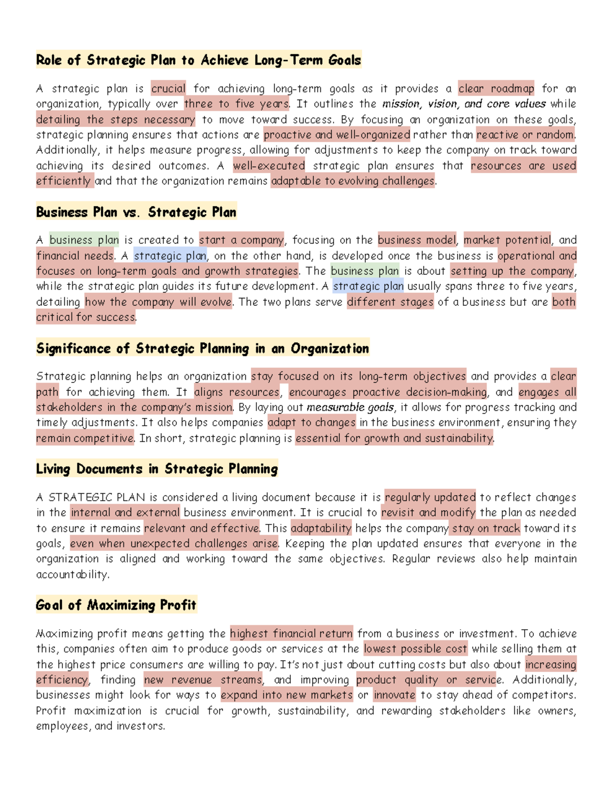 SBA E.G - this is a 5 sentence essay about sba - Role of Strategic Plan ...