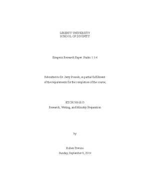 Exegesis Research Paper Context of the Passage Assignment Instructions ...