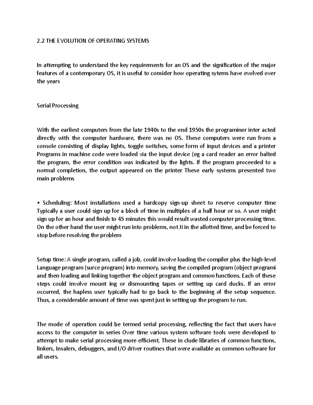 Evolution of operating system - 2 THE EVOLUTION OF OPERATING SYSTEMS In ...