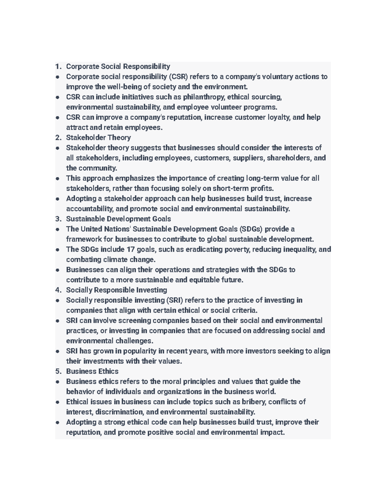 Business and society Chapter 2 Lecture Notes - Corporate Social ...