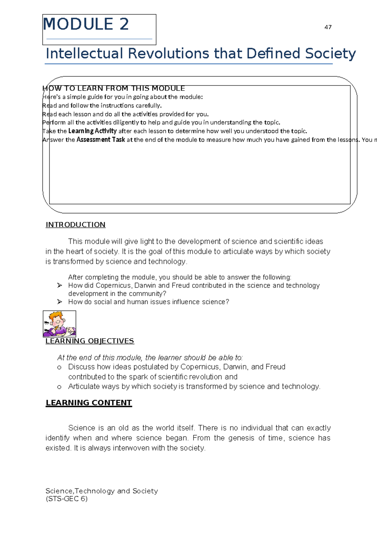 Module 2 - n\a - Science,Technology and Society MODULE 2 HOW TO LEARN ...