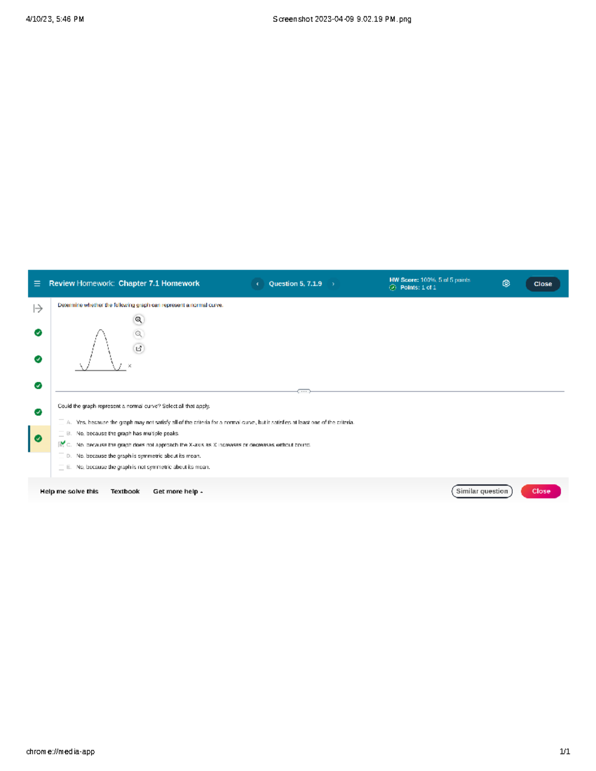 7.1 Normal Probability Distribution - MATH 1342 - 4/10/23, 5:46 PM Screenshot 2023-04-09 9.02 PM ...