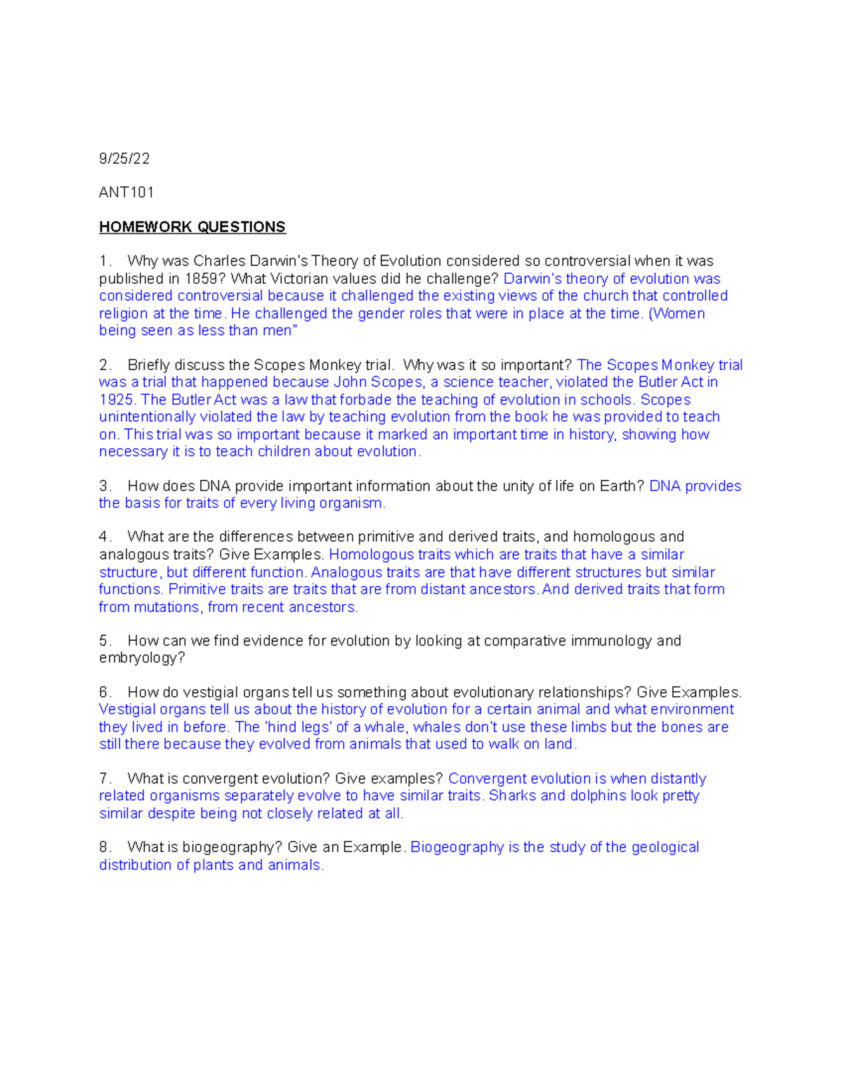 ANT 101 Homework 3 Questions - 9/25/ ANT HOMEWORK QUESTIONS Why was ...