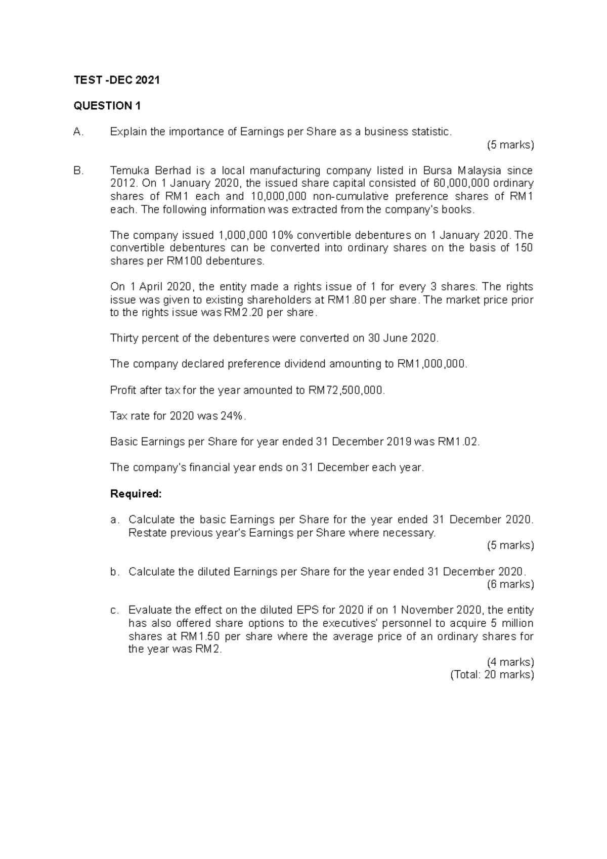 Tutorial EPS-TEST Compilation - TEST -DEC 2021 QUESTION 1 A. Explain ...
