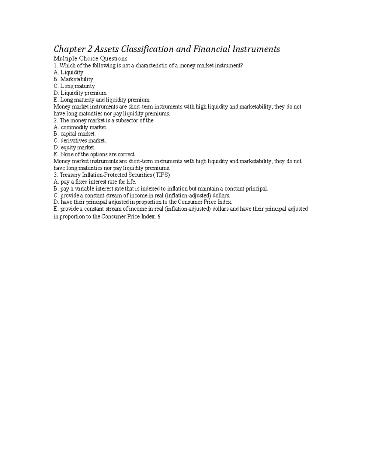 Chapter 2 Assets Classification and Financial Instruments - Chapter 2 ...