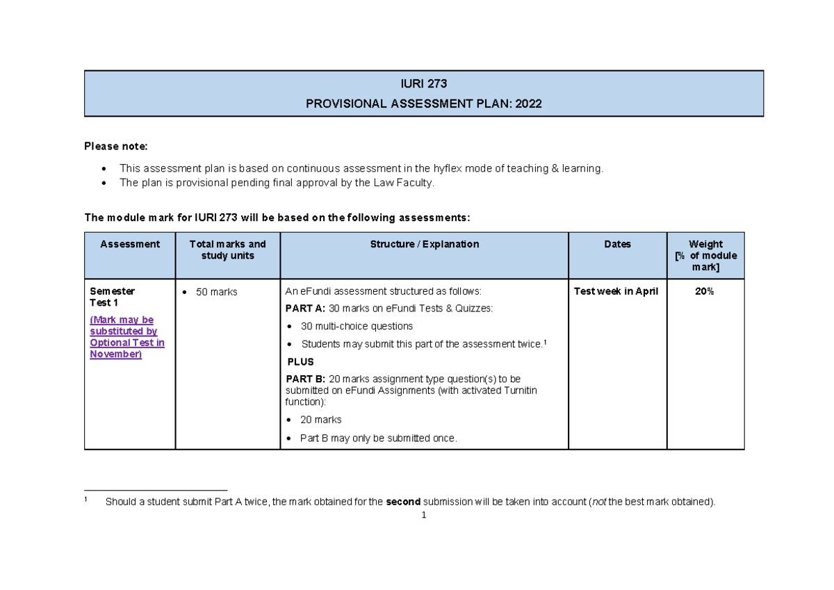 IURI+273+-+2022+-+Assessment+plan+ provisional - 1 IURI 273 PROVISIONAL ...