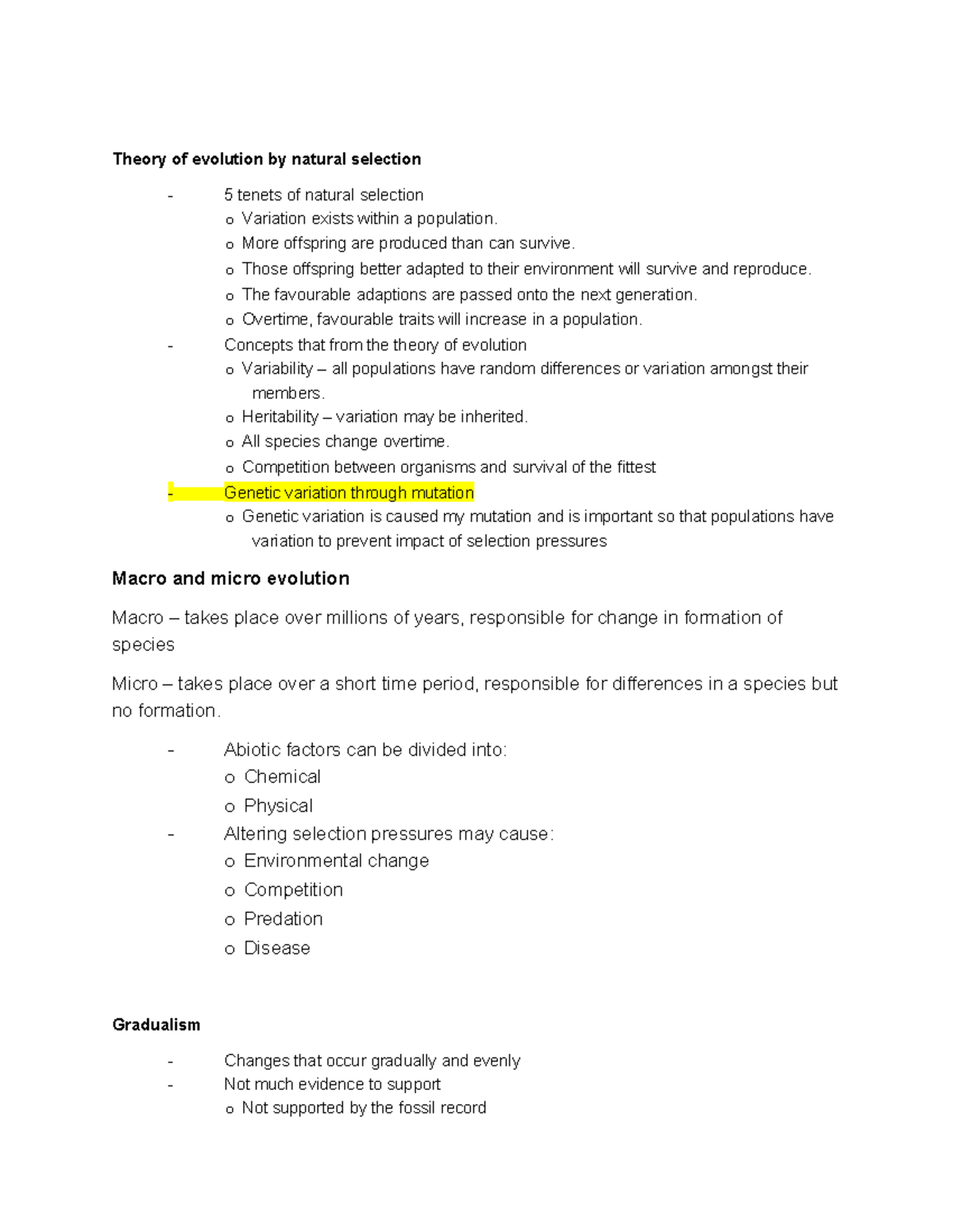 Evidence for evolution study notes - Theory of evolution by natural ...