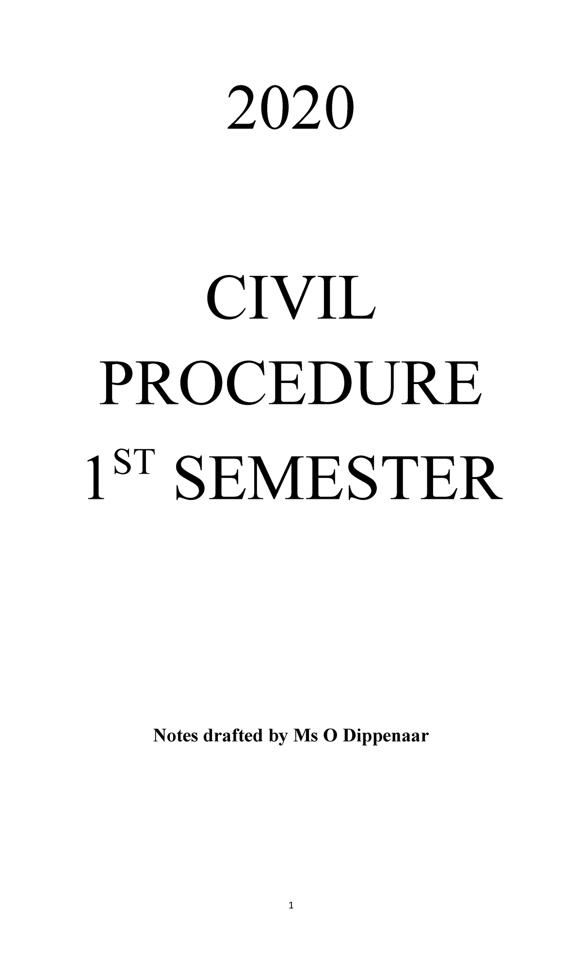 Civil Procedure textbook 1st semester 2020 - 2020 CIVIL PROCEDURE 1 ST ...