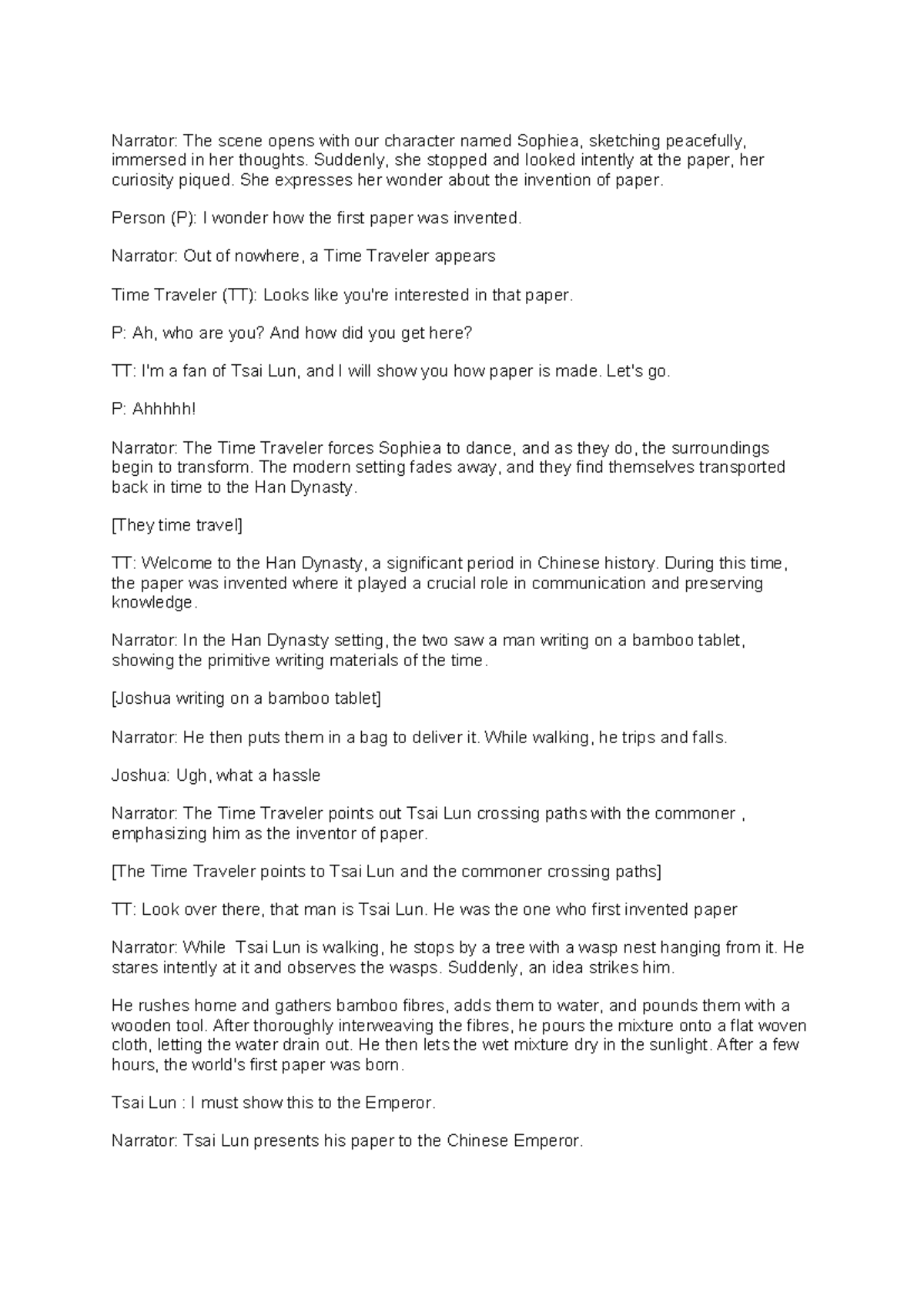 HGP- Script - Narrator: The scene opens with our character named ...