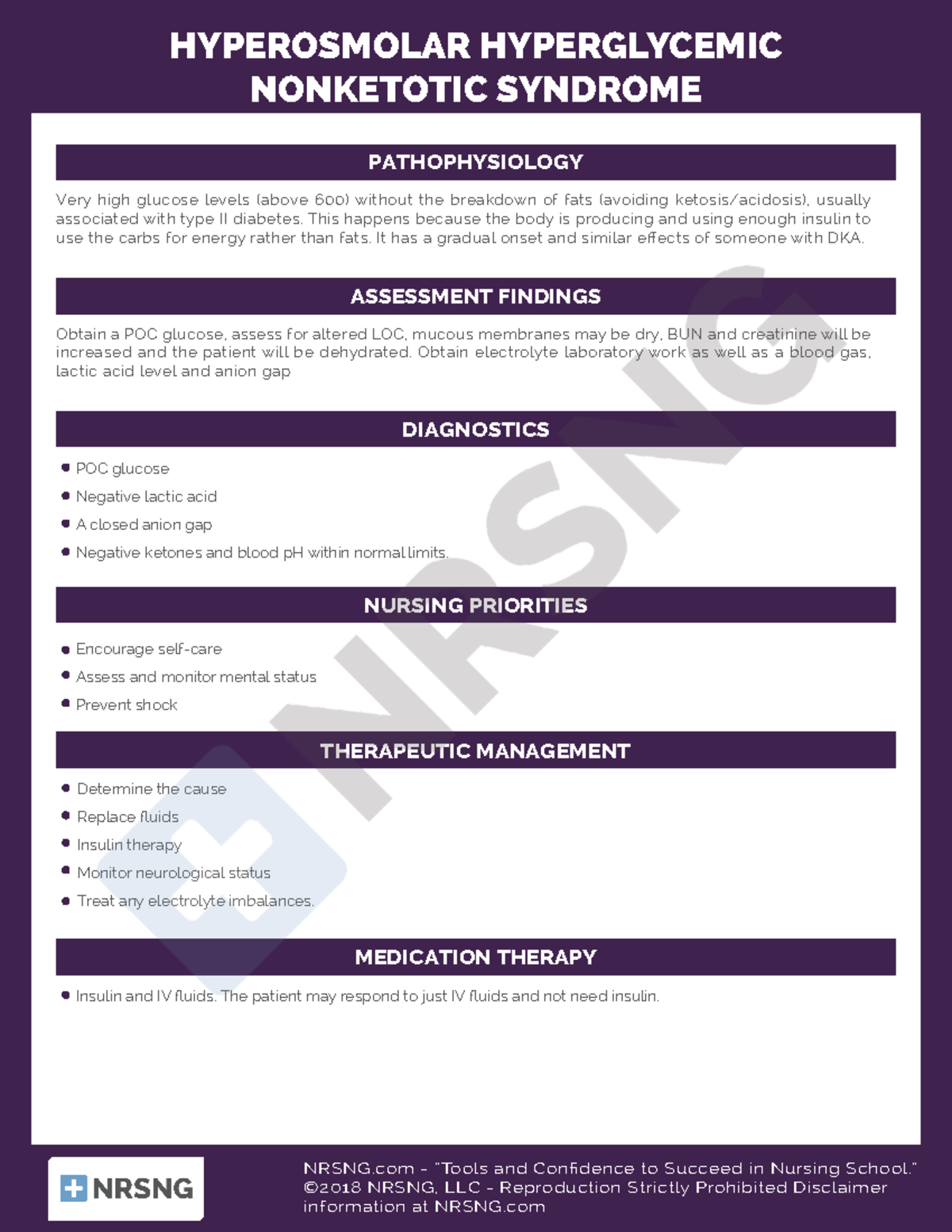 hhns patho chart - HYPEROSMOLAR HYPERGLYCEMIC NONKETOTIC SYNDROME Very ...