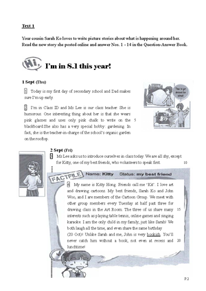 S2 Proofreading Exercises and Answers - There is no more than one mistake in every line. Correct ...