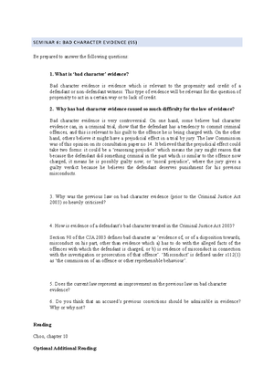 Bad Character Evidence - Bad Character Evidence Evidence of character ...