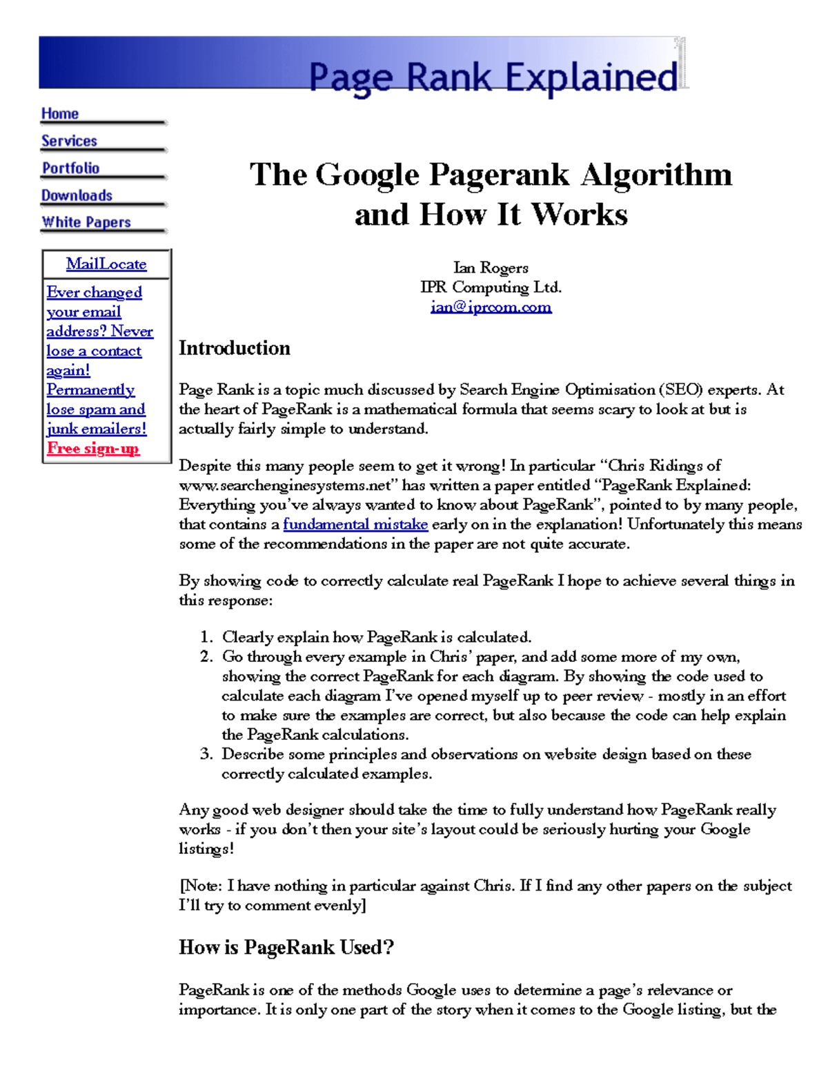 Pagerank Explained Correctly with Examples www.cs - MailLocate Ever ...