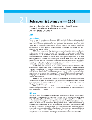 Case Analysis Johnson Johnson - CASE ANALYSIS: JOHNSON & JOHNSON I ...