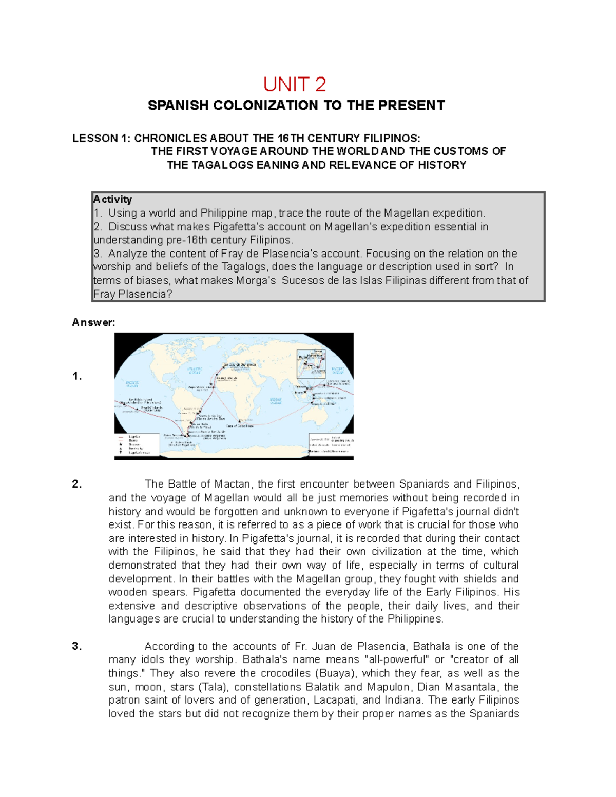 UNIT 2 RIPH - BSBA HRM OUS - UNIT 2 SPANISH COLONIZATION TO THE PRESENT ...