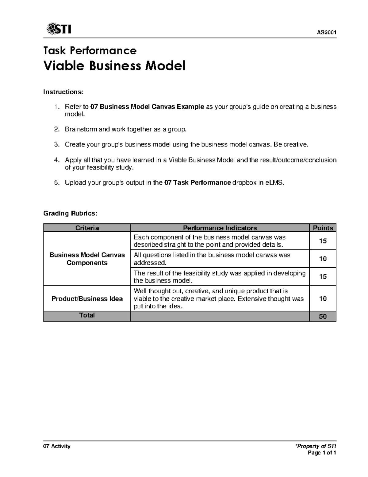 07 Task Performance - business ventures notes - AS 07 Activity ...