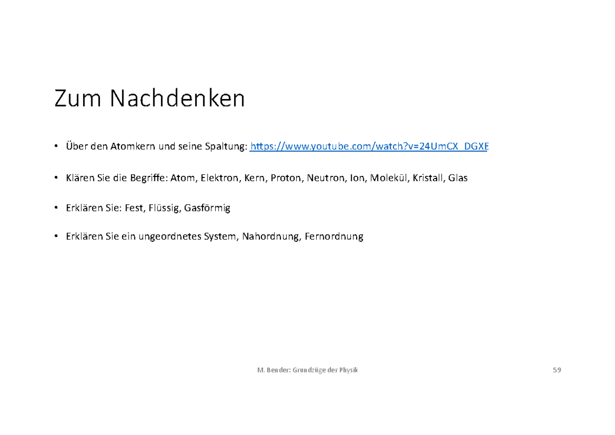 Gz P Übung Materie - bcbcb - Grundlagen der Physik - Studocu