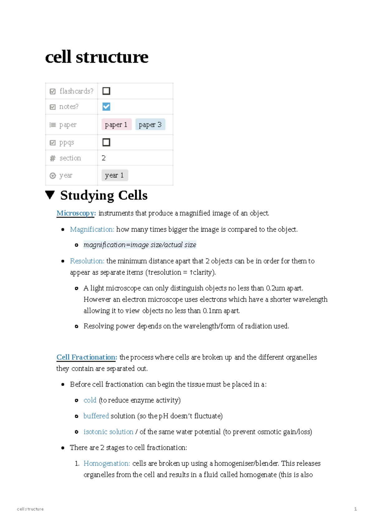CH3 (Cell Structure) - CH3 Notes. - cell structure flashcards? notes ...