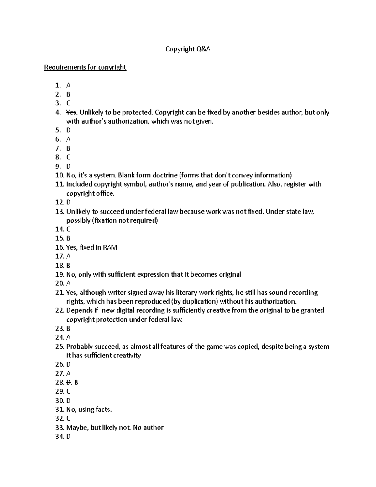 Copyright Questions & answers - Copyright Q&A Requirements for ...