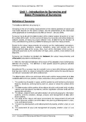 Unit 1- Surveying and Basic Principles - ISM520S – Introduction to ...
