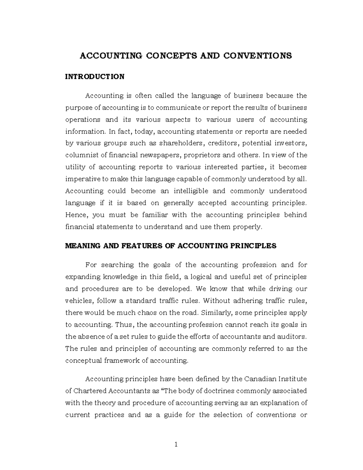 Accounting Concepts AND Conventions - ACCOUNTING CONCEPTS AND ...