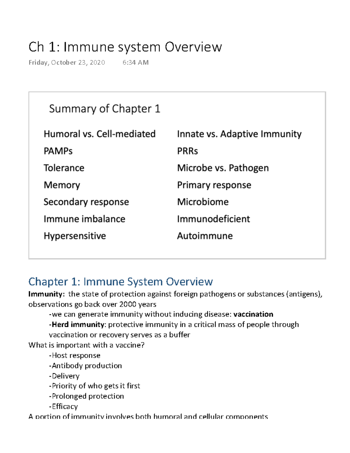 Ch 1 Immune system Overview - Warning: TT: undefined function: 32 Warning: TT: undefined ...