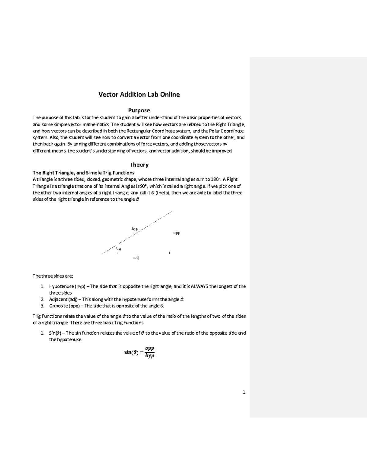 Spring 22 Vector Addition Lab Online Submission - Vector Addition Lab Online Purpose The purpose ...