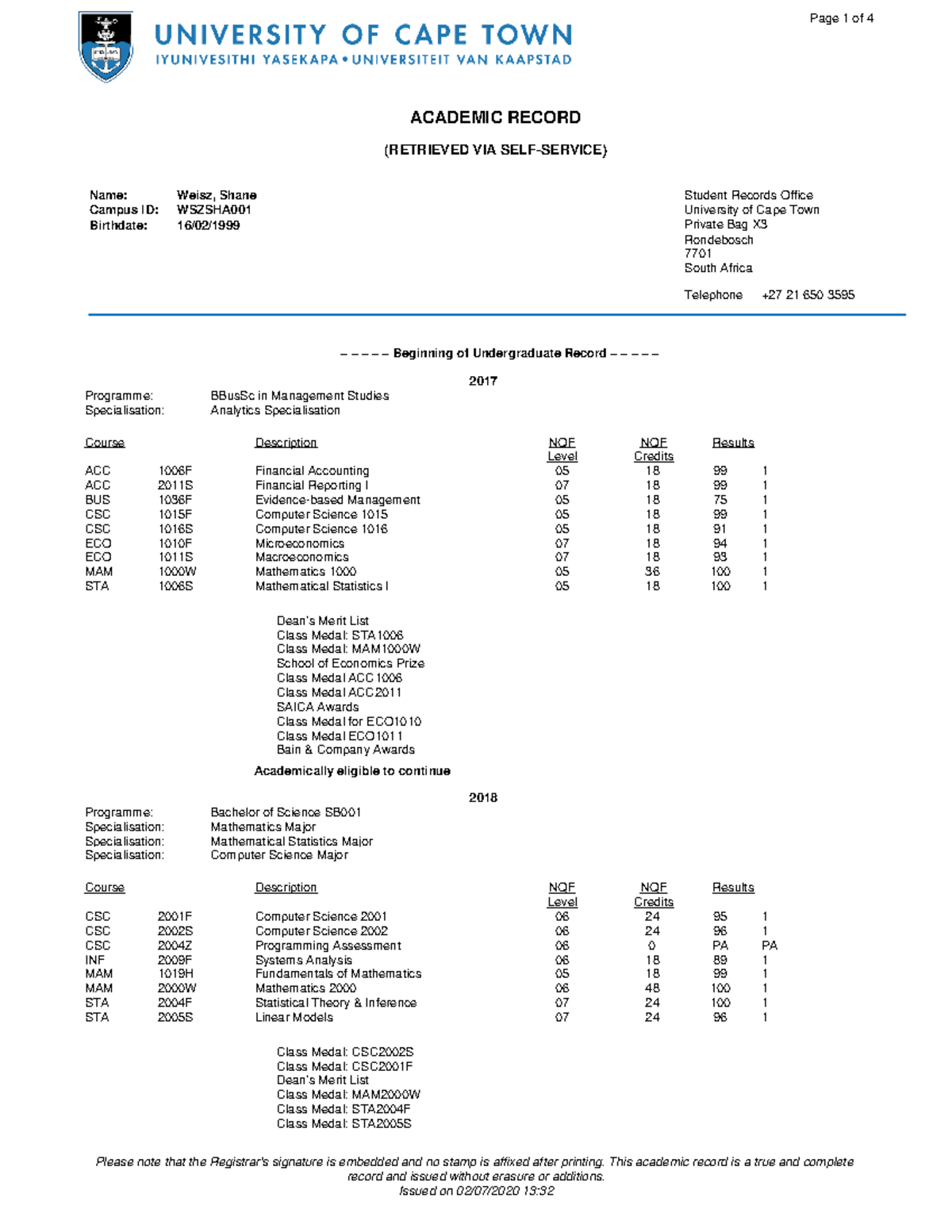 UCT Transcript - The teacher is Dr normston - Please note that the ...