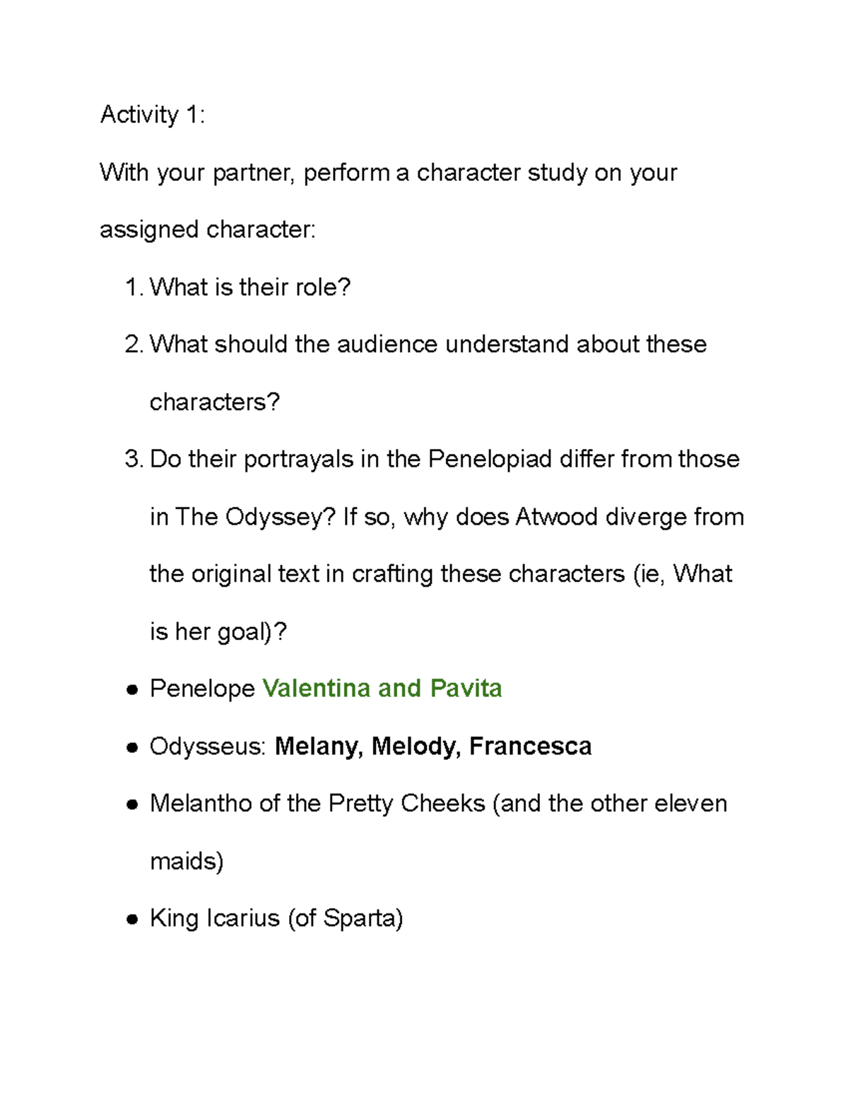 Shared Doc 11 21 - The Penelopiad notes - Activity 1: With your partner ...