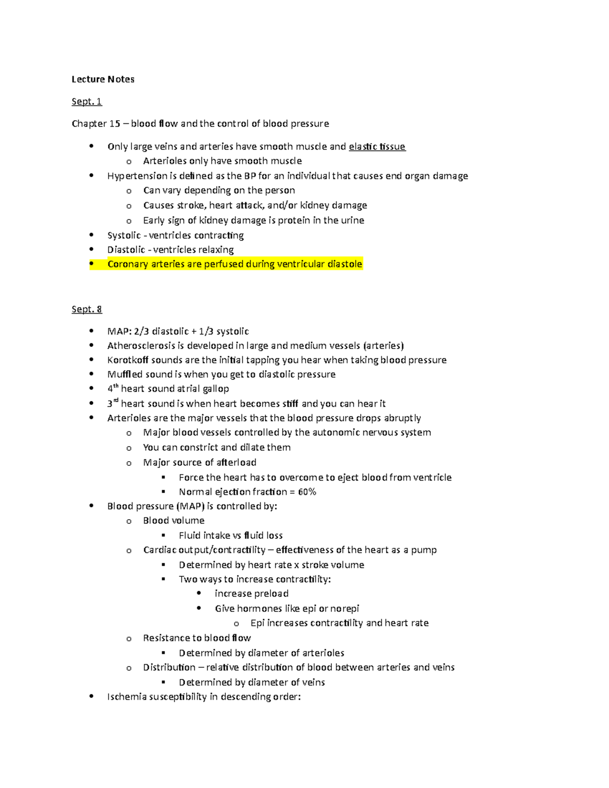 Exam 2 Lecture Notes Ch. 15,16 - blood flow and blodd pressure ...