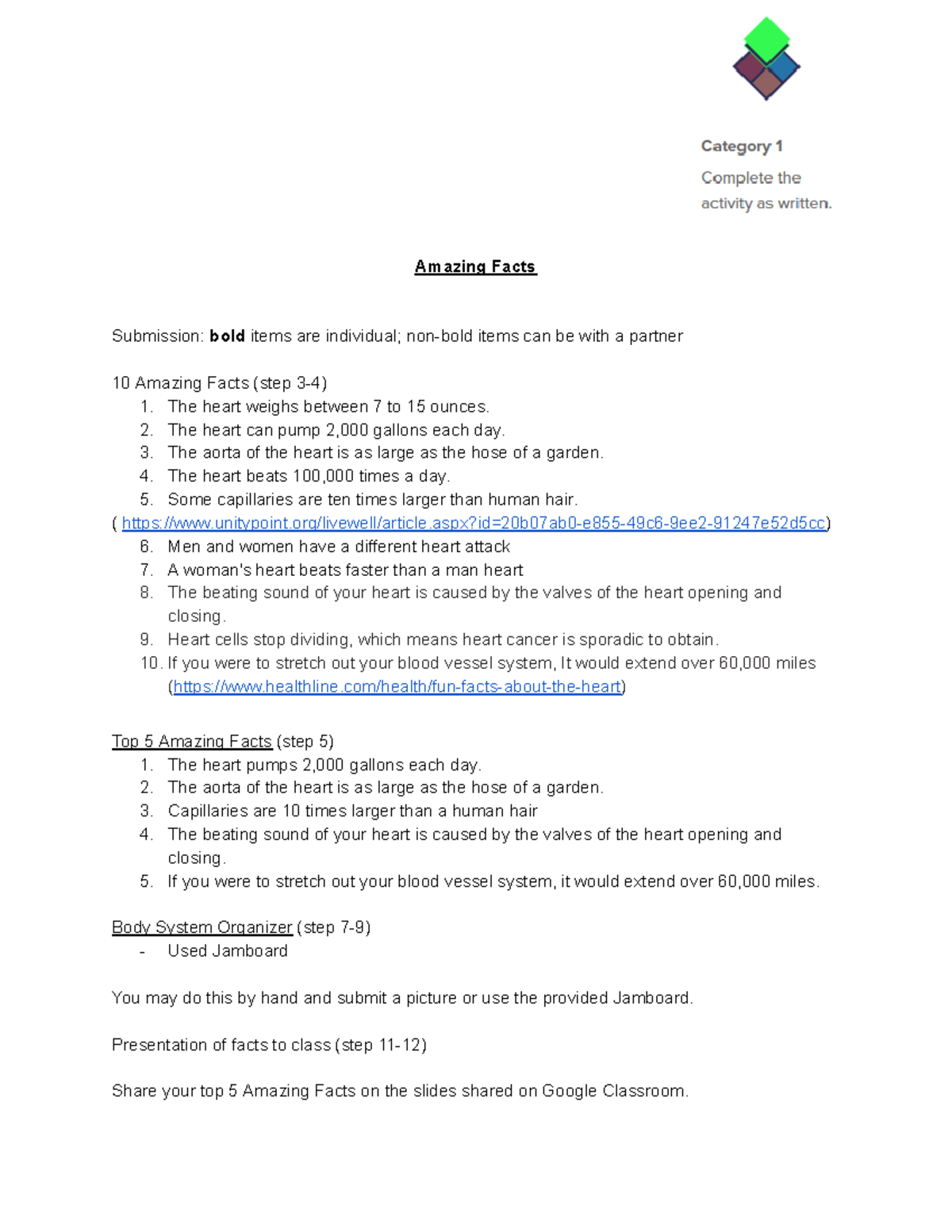 Amazing Facts - A description of human body systems involved - Amazing ...