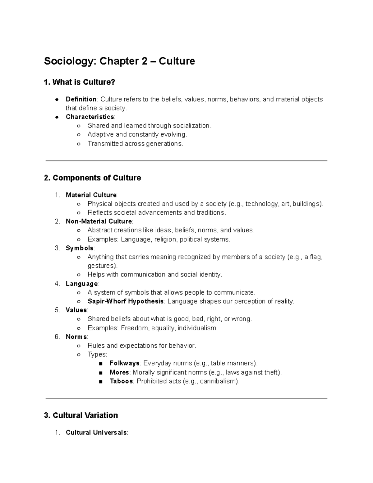 Sociology Ch 2 - Lecture notes for ch 2 - Sociology: Chapter 2 ...