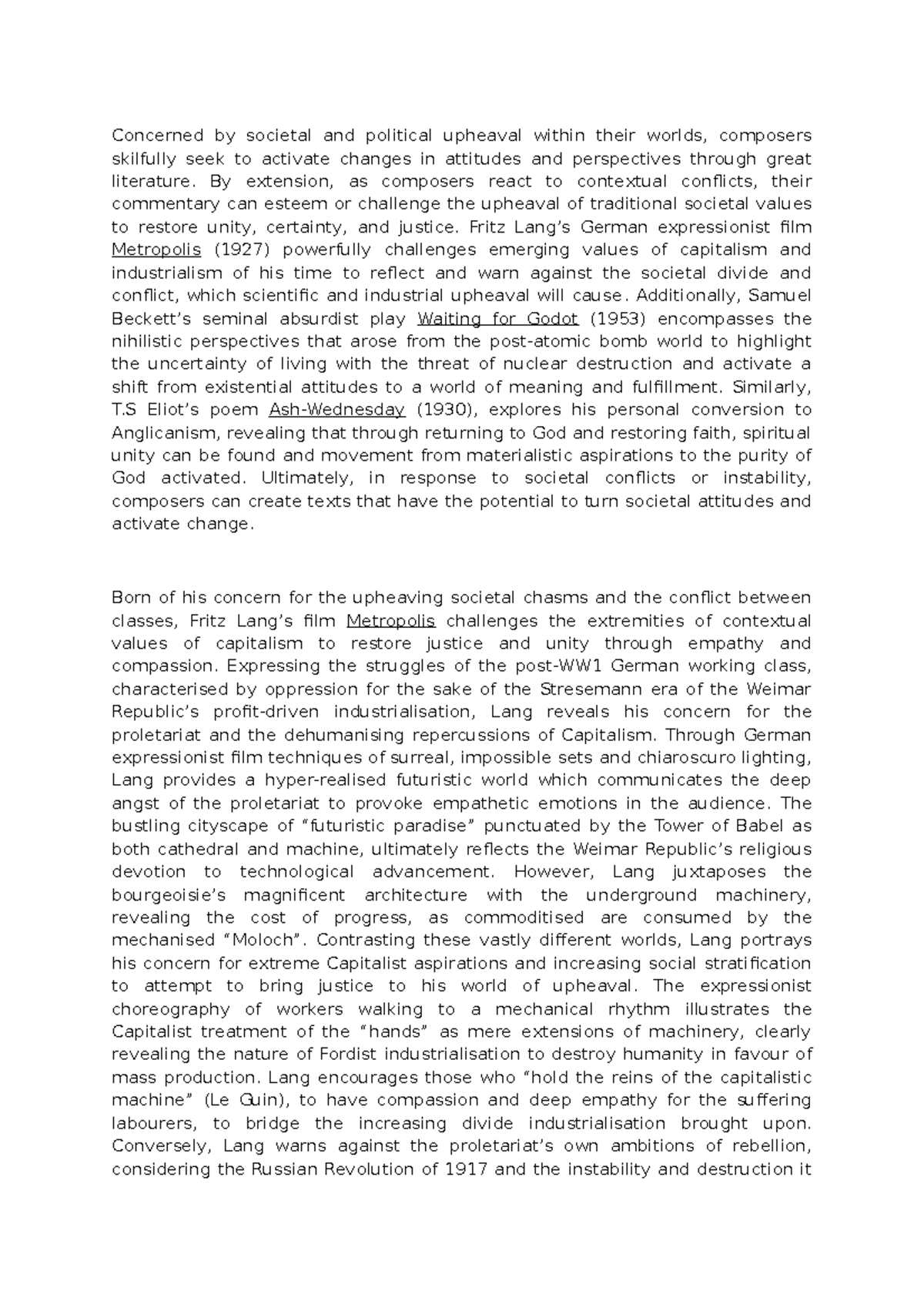 AT2 Worlds of Upheaval - Concerned by societal and political upheaval ...