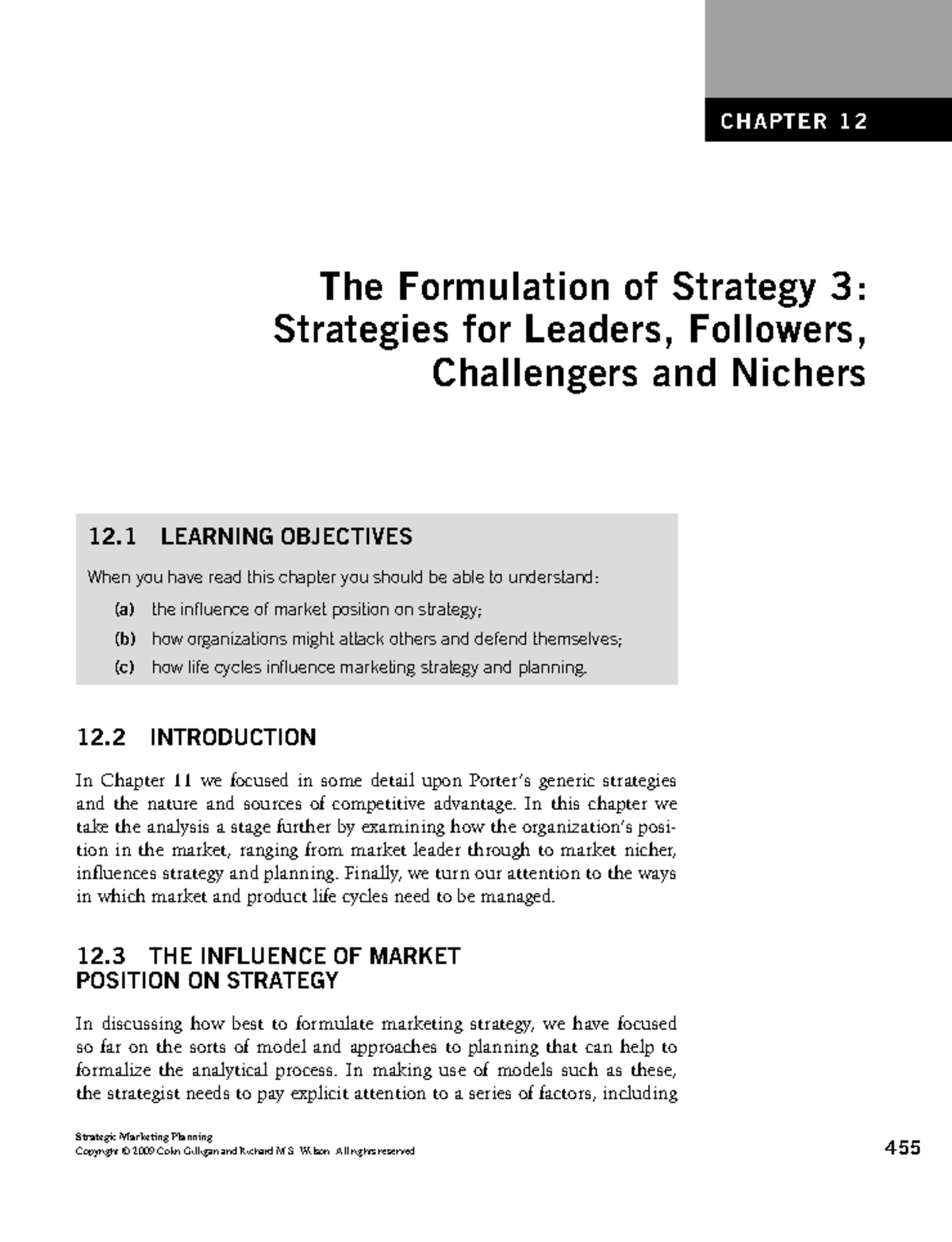 Formulation of Strategy - 455 Strategic Marketing Planning Copyright ...