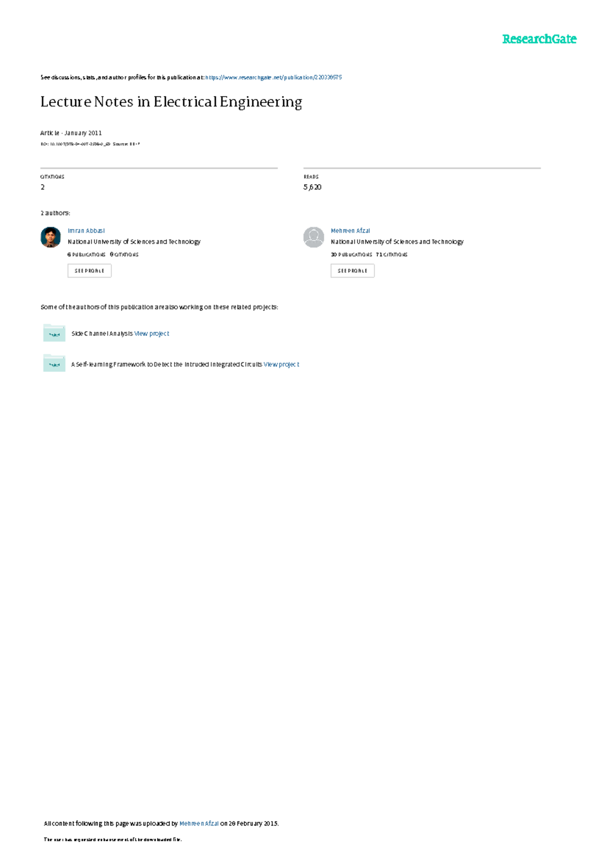 Lecture Notes In Electrical Engineering The User Has Requested