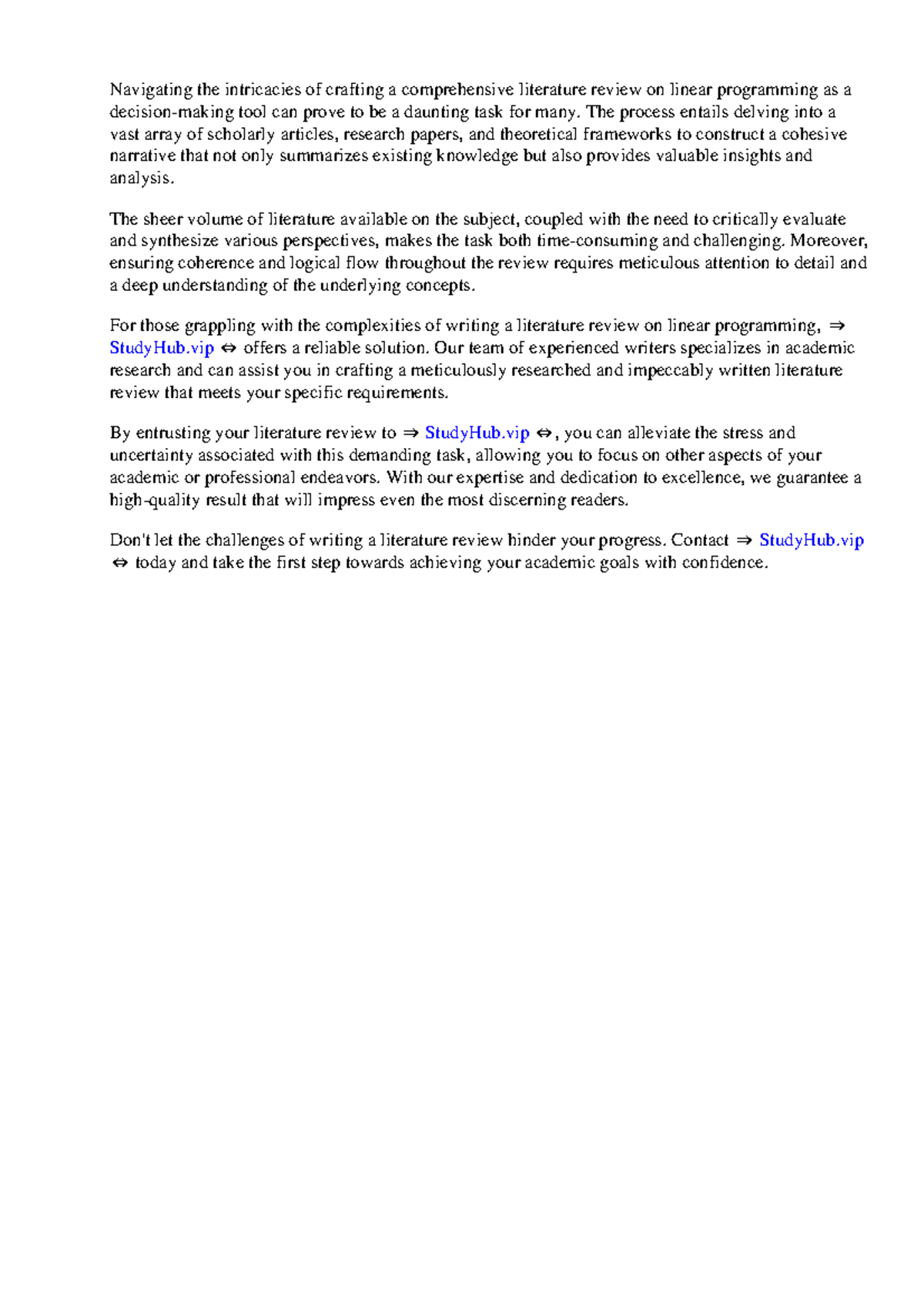 Literature Review Of Linear Programming As A Decision Making Tool ...