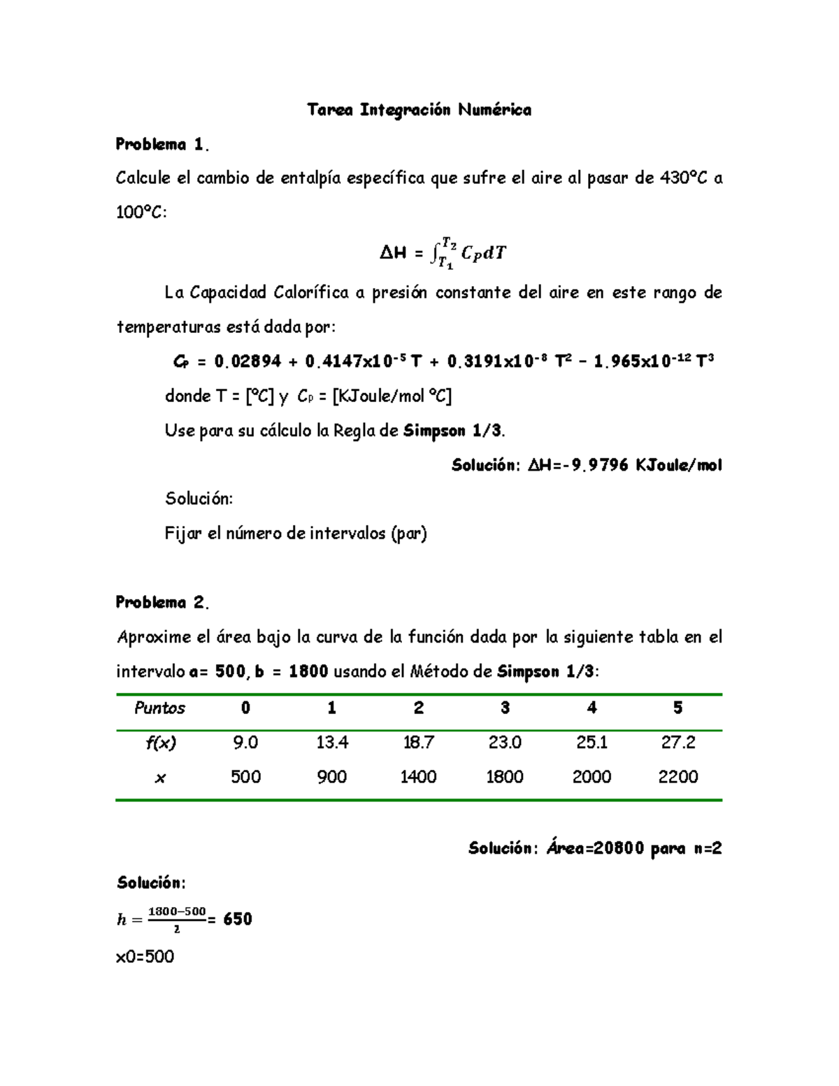 Teoria De Lesturas De Los Numeros Tarea Integraci n Num rica Problema
