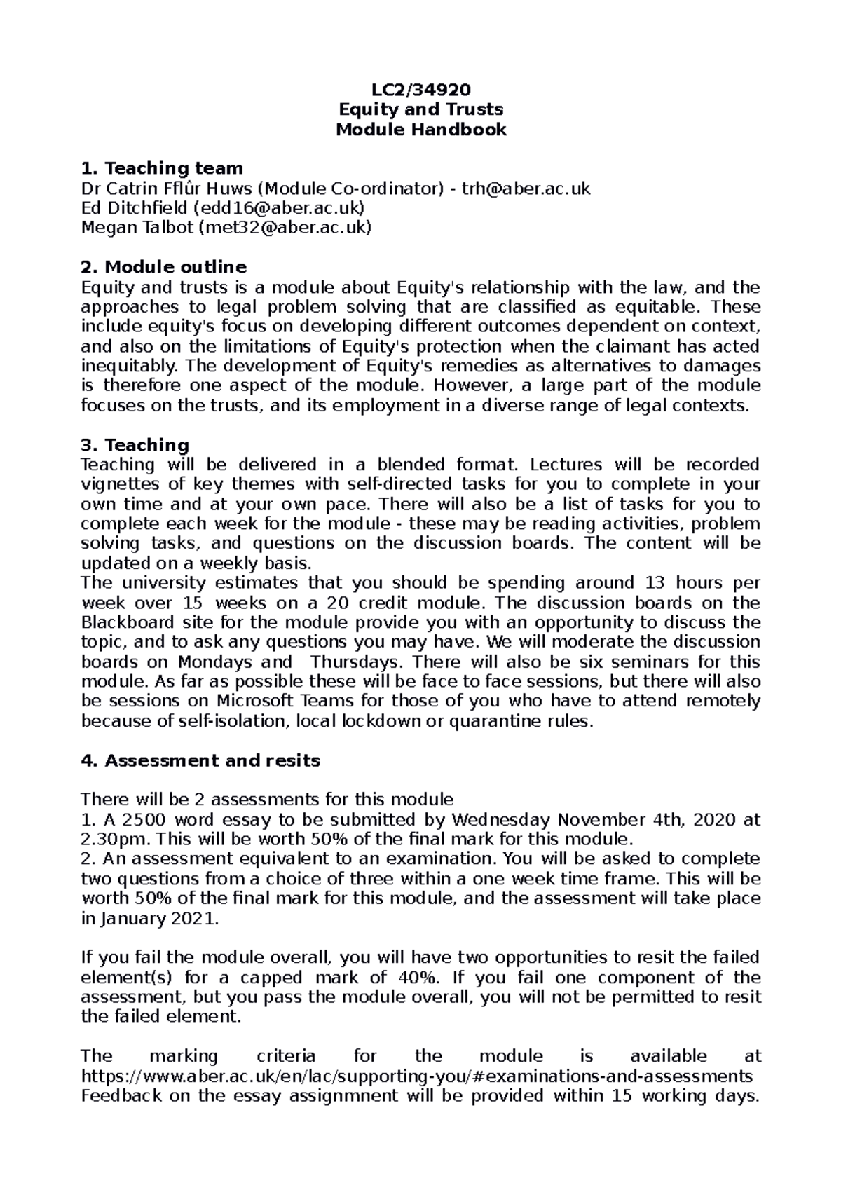 Equity module handbook - LC2/ Equity and Trusts Module Handbook ...