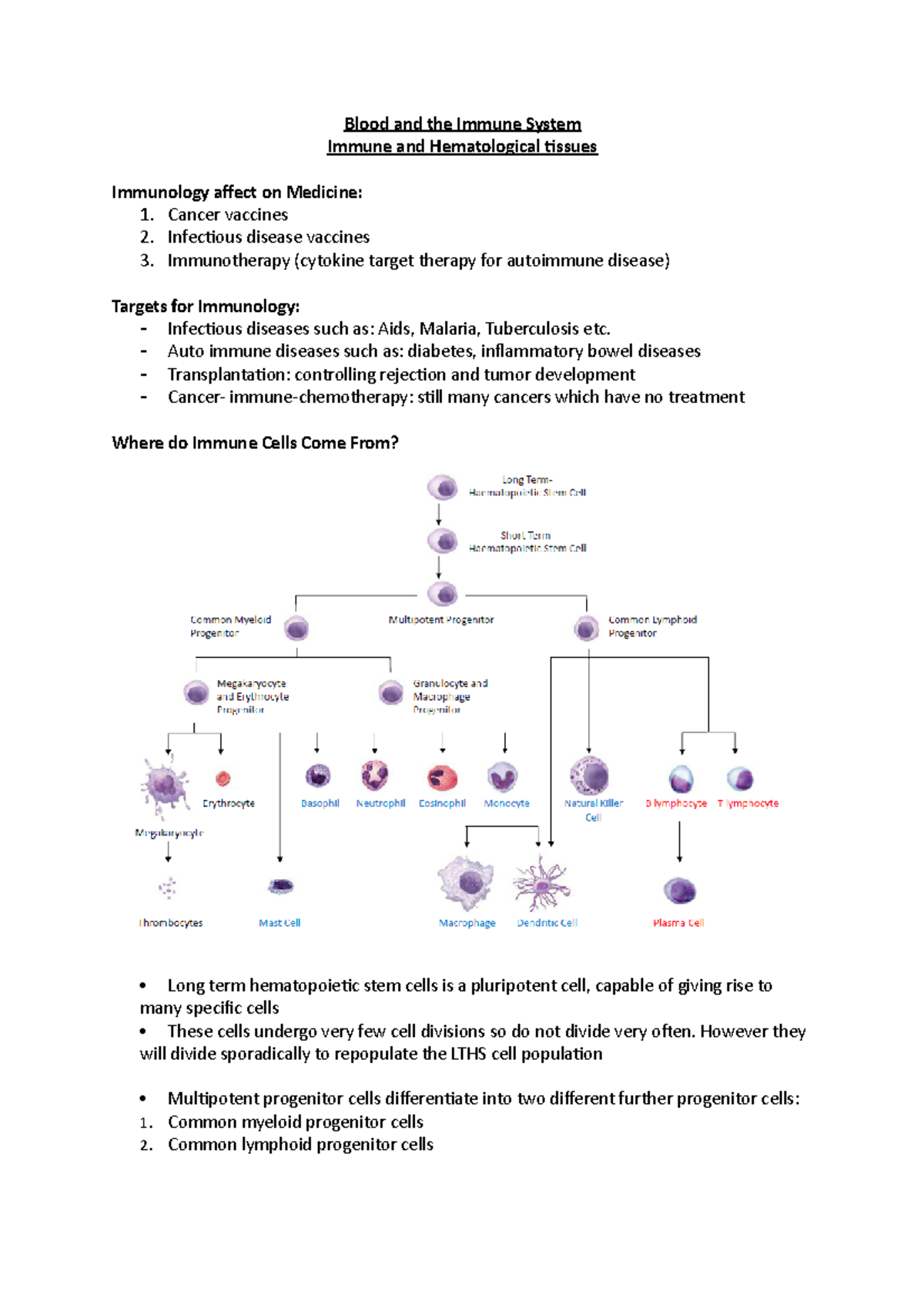Immune and Haem tissues - Blood and the Immune System Immune and ...