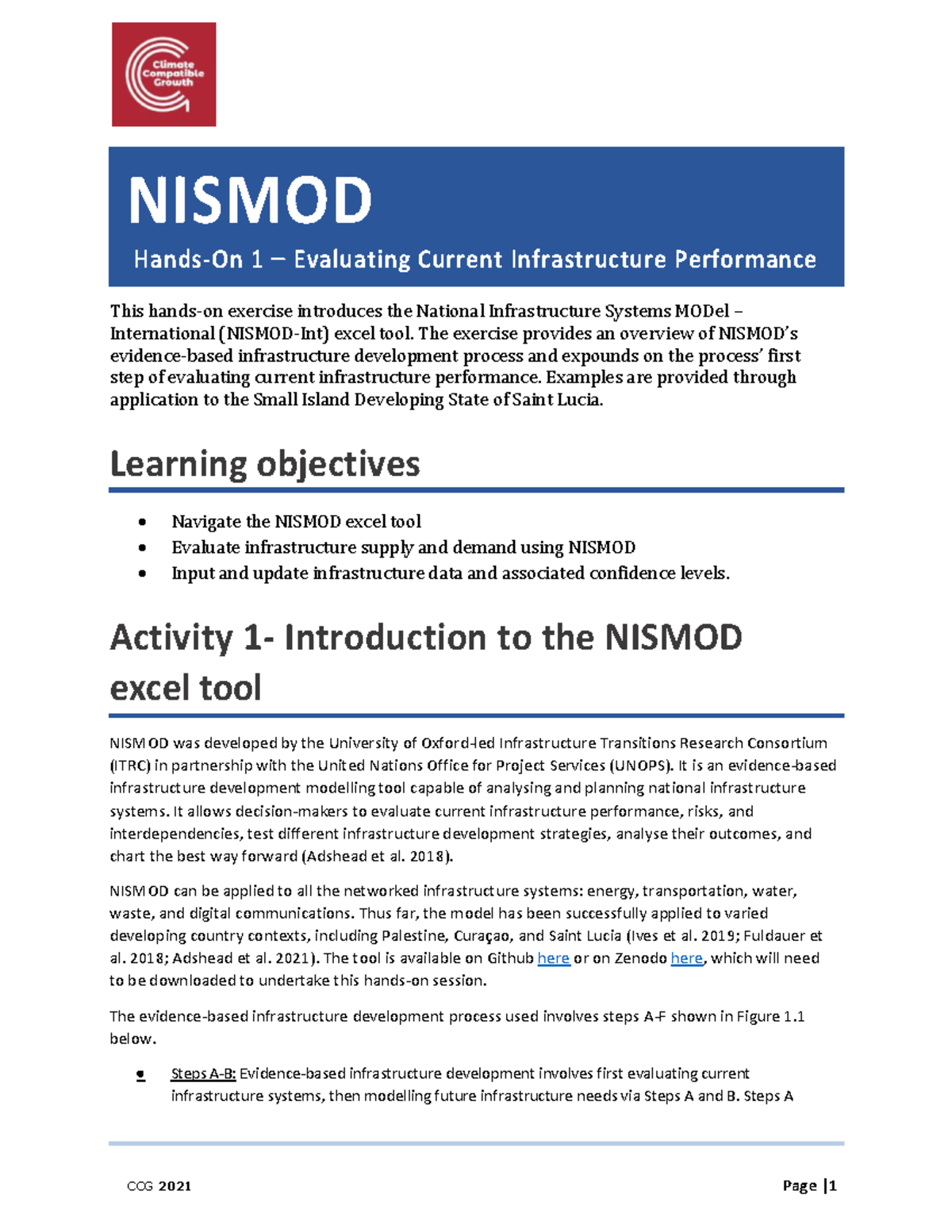 Hands-on Exercise 1 - Infrastructure and Climate Resilience - NISMOD Hands-On 1 – Evaluating ...