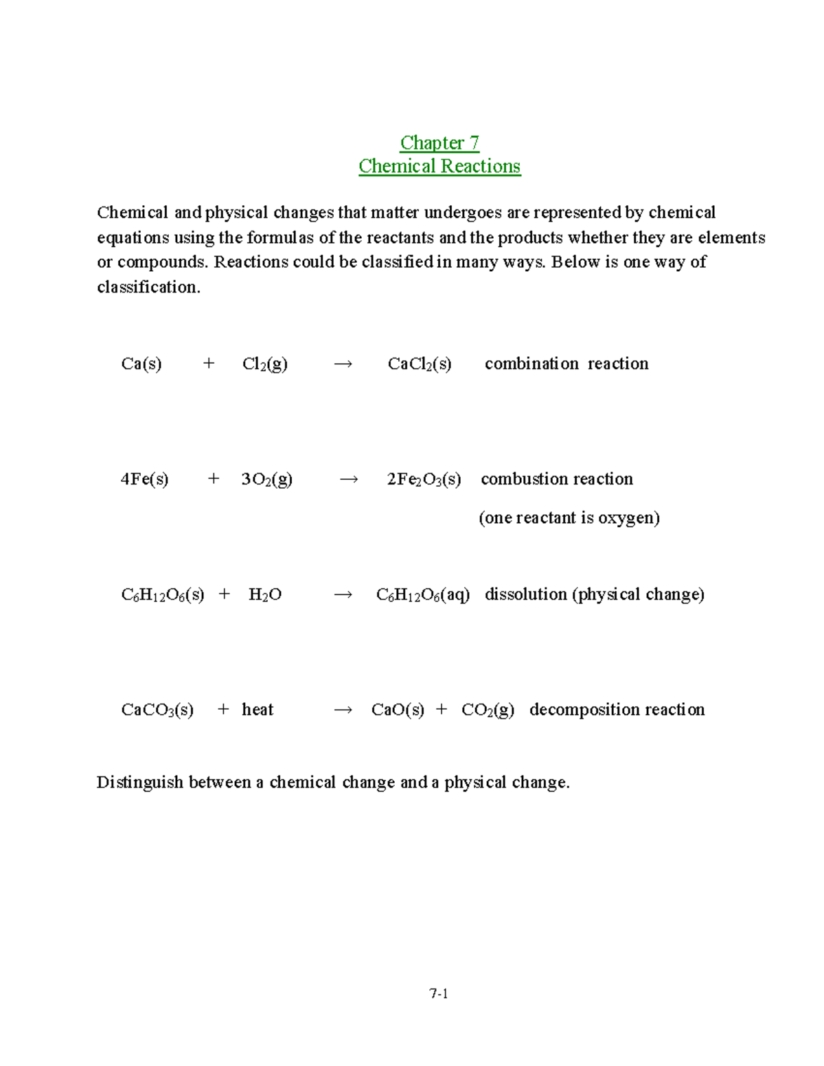 Chapter 7 - Rutgers Spring 24 Rabeony Course Notes - Chapter 7 Chemical ...