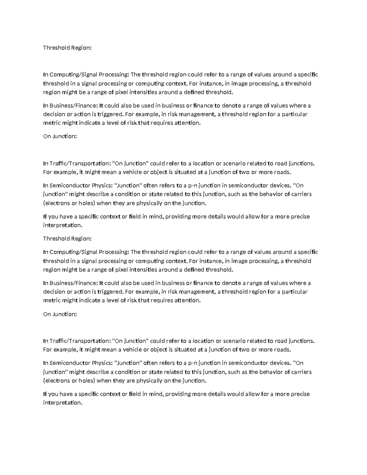 Threshold Region and PN junction - Threshold Region: In Computing ...