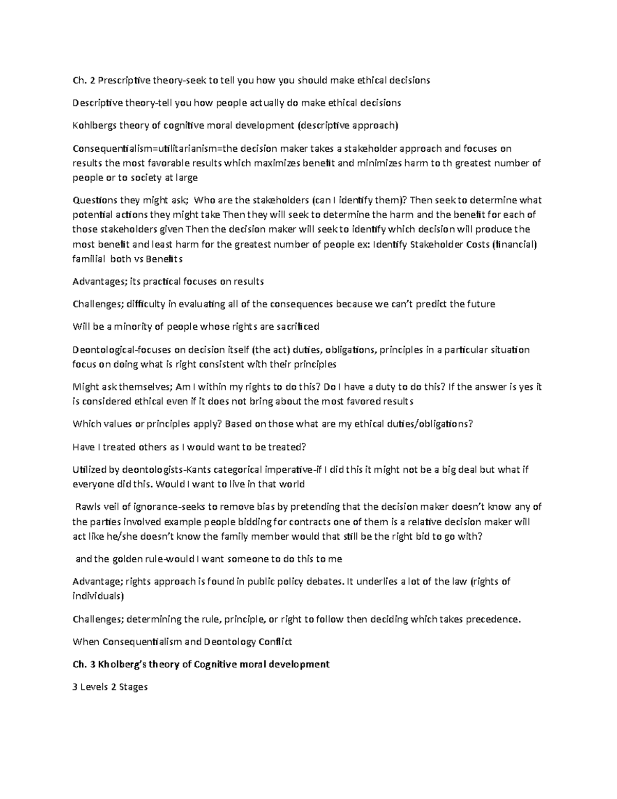 Task 1 Notes - Ch. 2 Prescriptive theory-seek to tell you how you ...