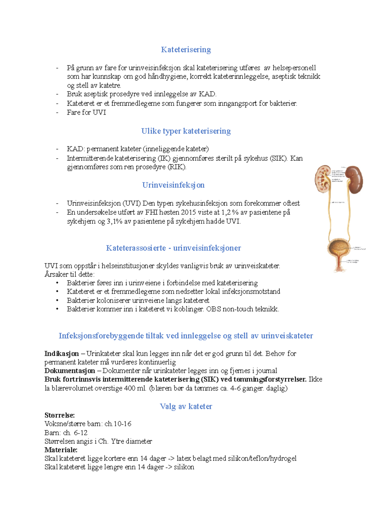 Kateterisering - grunnlegende sykepleie - Kateterisering På grunn av ...