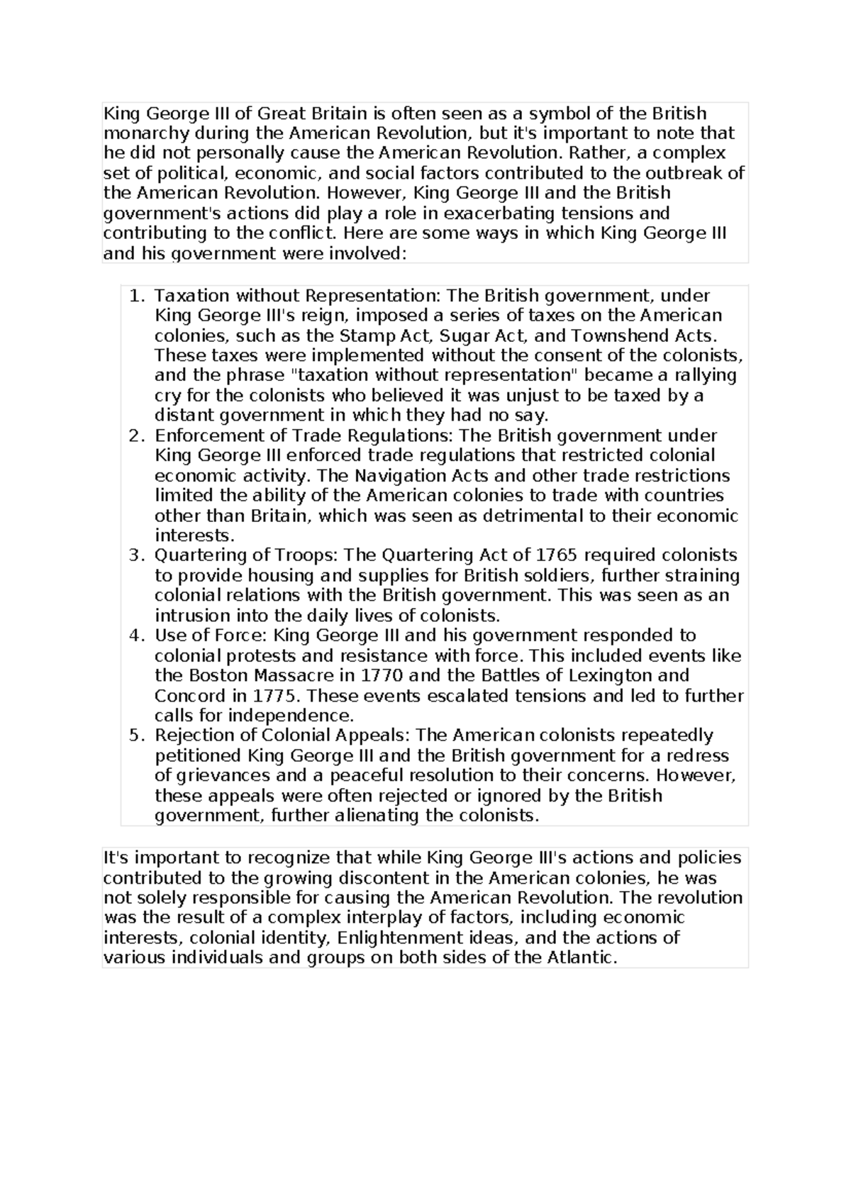 King George's Role in the American Rev - King George III of Great ...