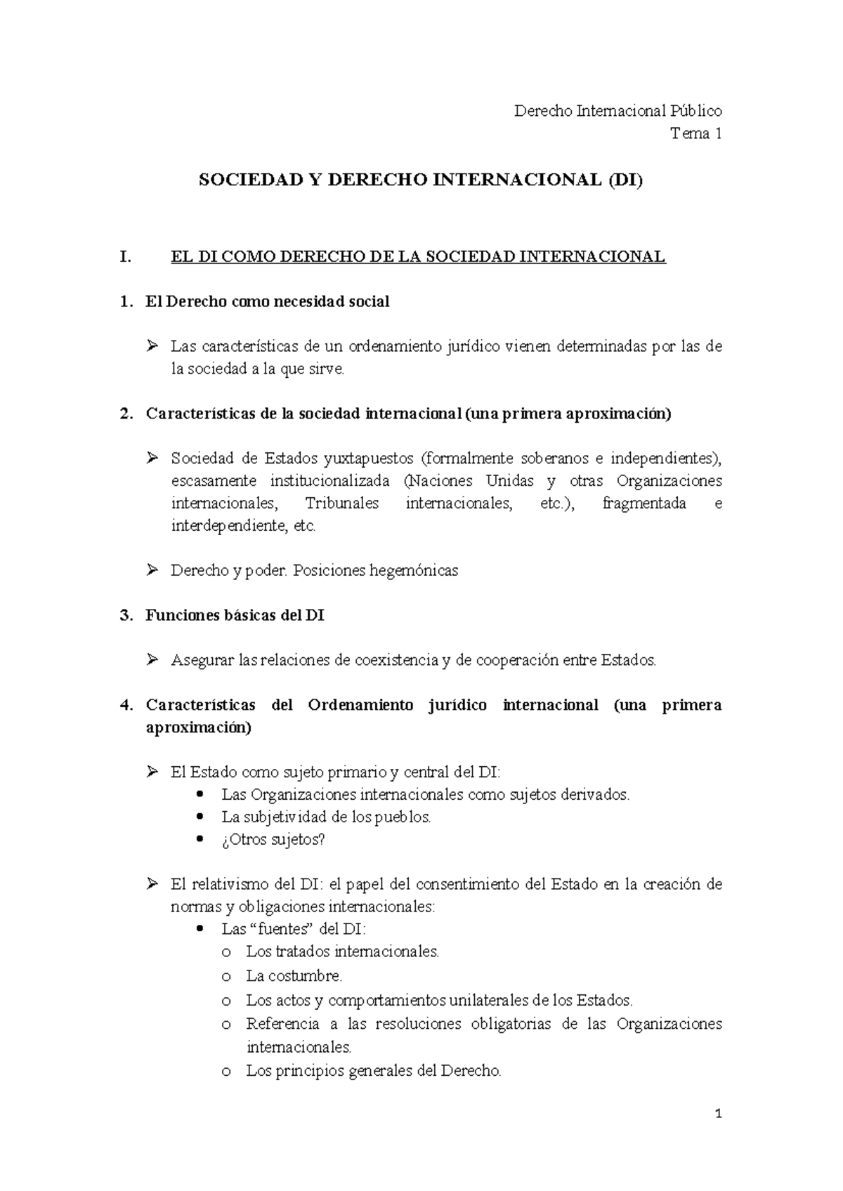 Tema 1 - Sociedad y DI - dip uam - Derecho Internacional Público Tema 1 SOCIEDAD Y DERECHO - Studocu